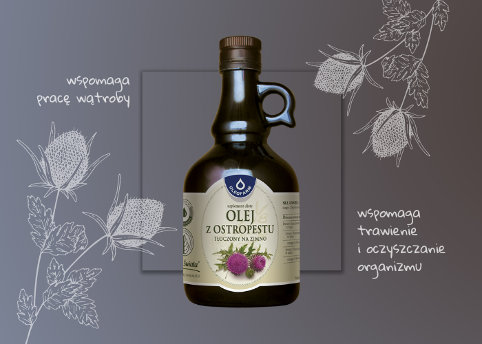 Olej z ostropestu tłoczony na zimno 500 ml - zastosowanie, dawkowanie, cena - sklep internetowy ...