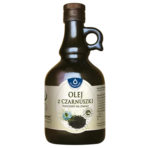 Olej z czarnuszki tłoczony na zimno, 500 ml - Oleofarm24